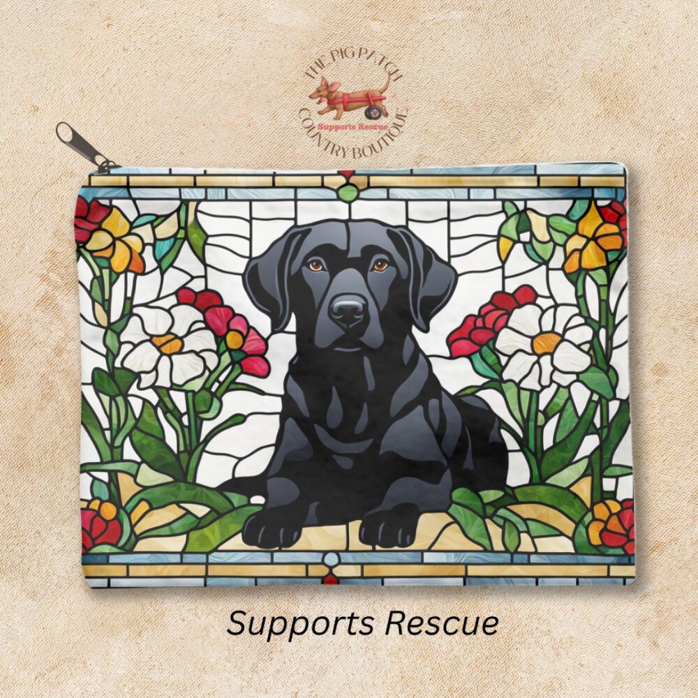 Stained Glass Black Labrador Retriever Dog Makeup Cos… - Gem